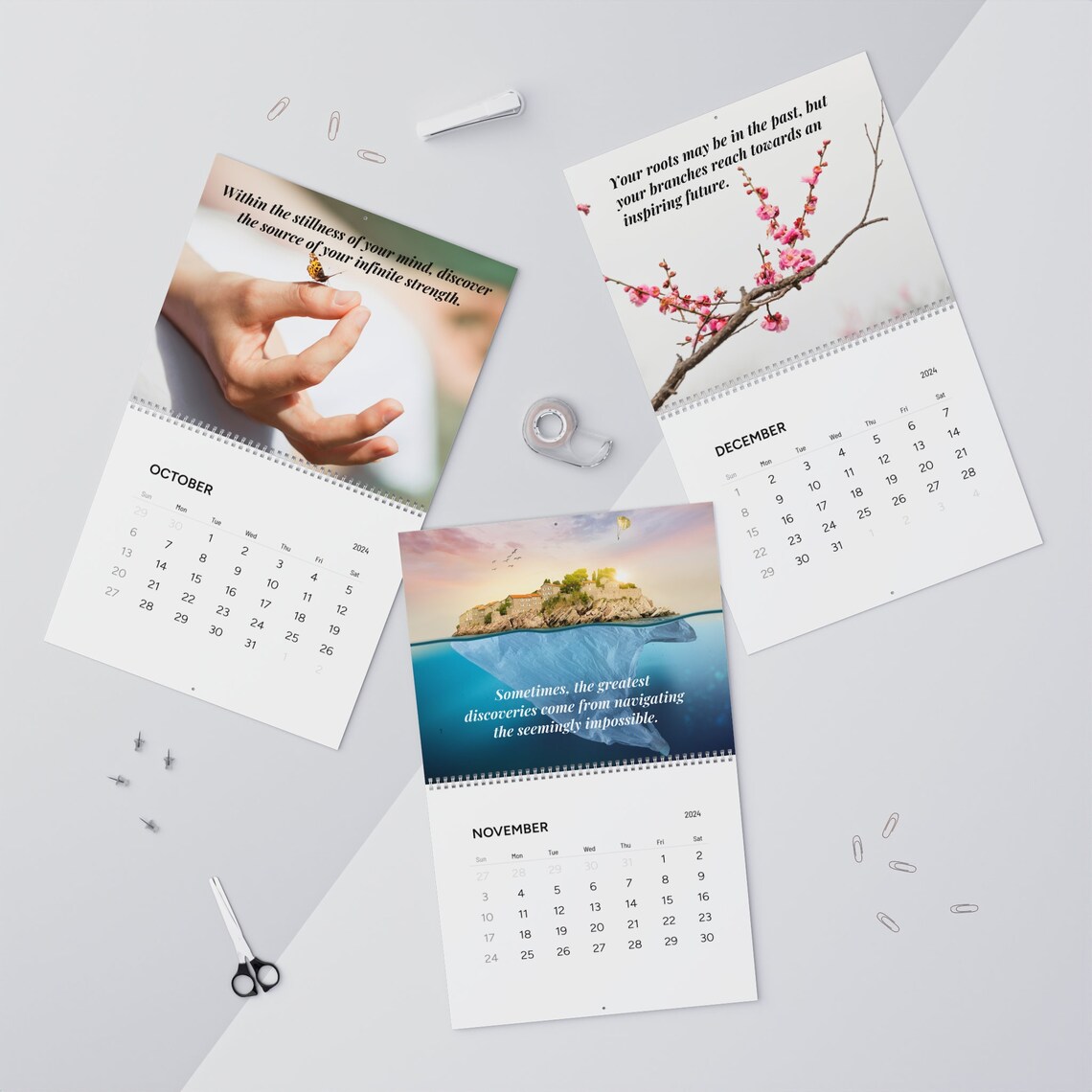 Nature-inspired 2024 Wall Calendar, Motivational and Inspirational ...