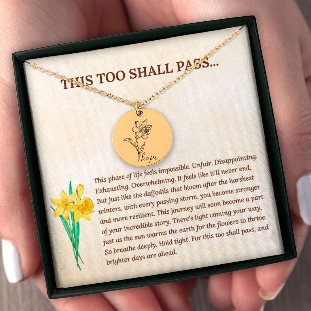 Hope Necklace, Daffodil Pendant Necklace, Strength and Resilience Gift ...