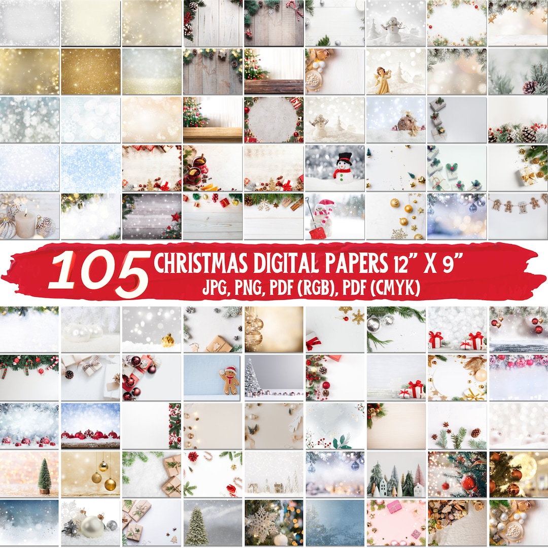 Christmas Digital Paper, Holiday Scrapbook Papers, Snowflake Wallpapers ...