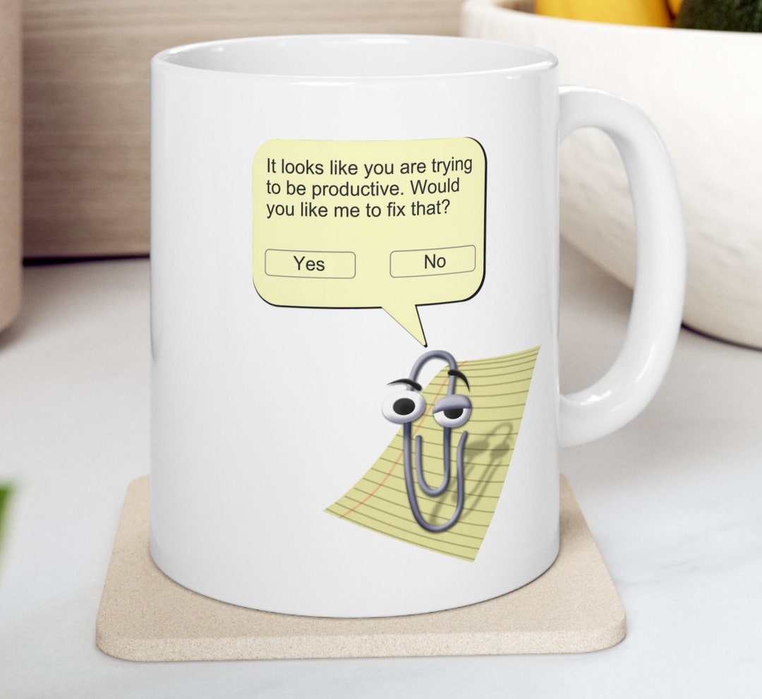 Clippy Office Assistant Mug, Sarcastic Gag Gifts, Coworker Office ...