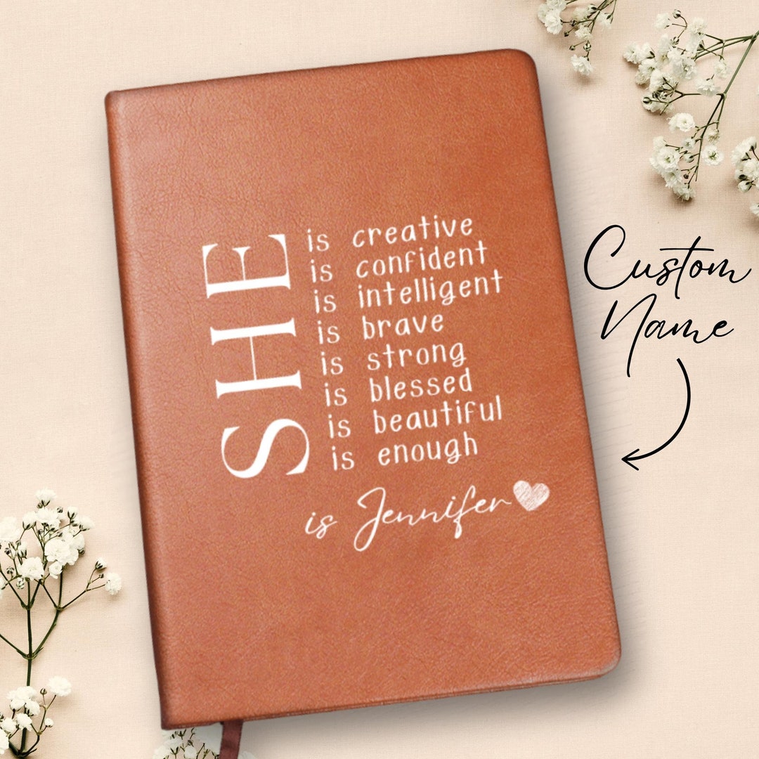 Personalized She is Affirmations Journal, Self Love Notebook for Women ...