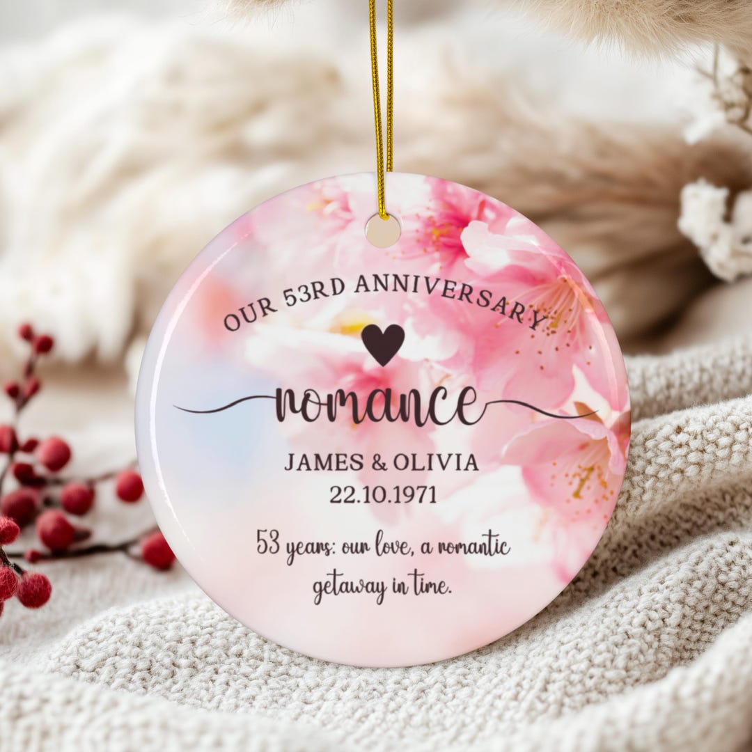 Personalized Fifty Third Anniversary Ornament, 53rd Anniversary Gift ...