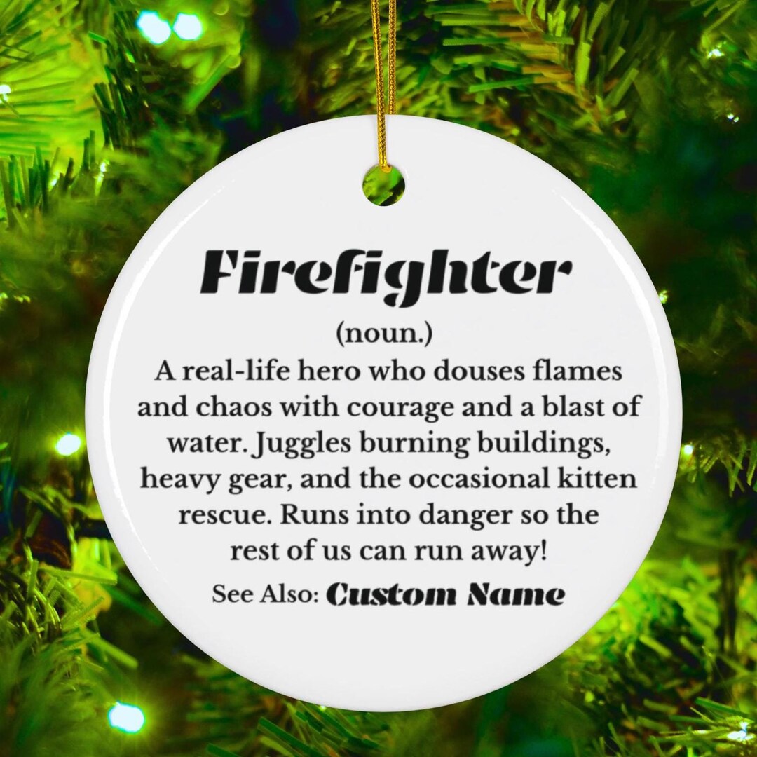 Firefighter Tribute Ornament, Funny First Responder Gift, Personalized ...