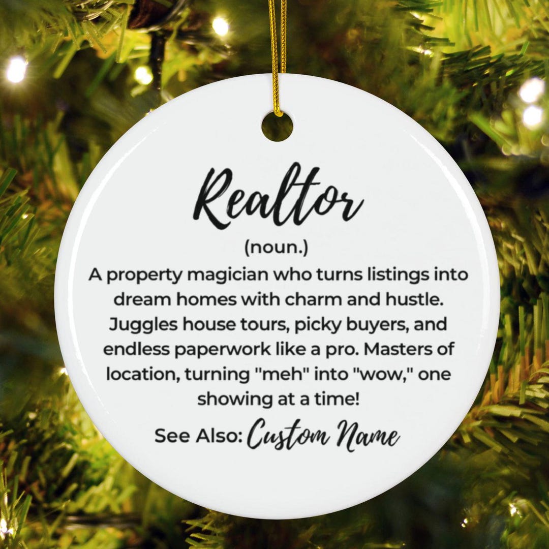 Personalized Realtor Definition Christmas Ornament, Real Estate Wizard ...