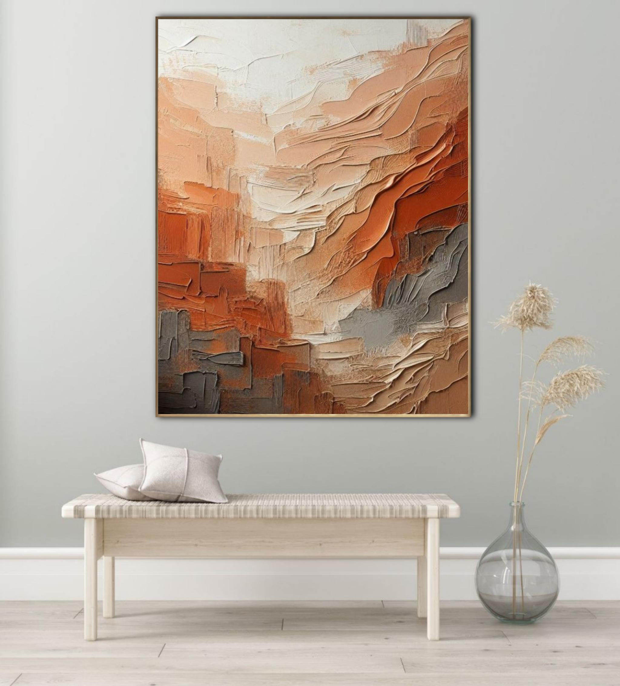Terracotta Textured Wall Art 3d Texture Art Large Wall Art Terracotta