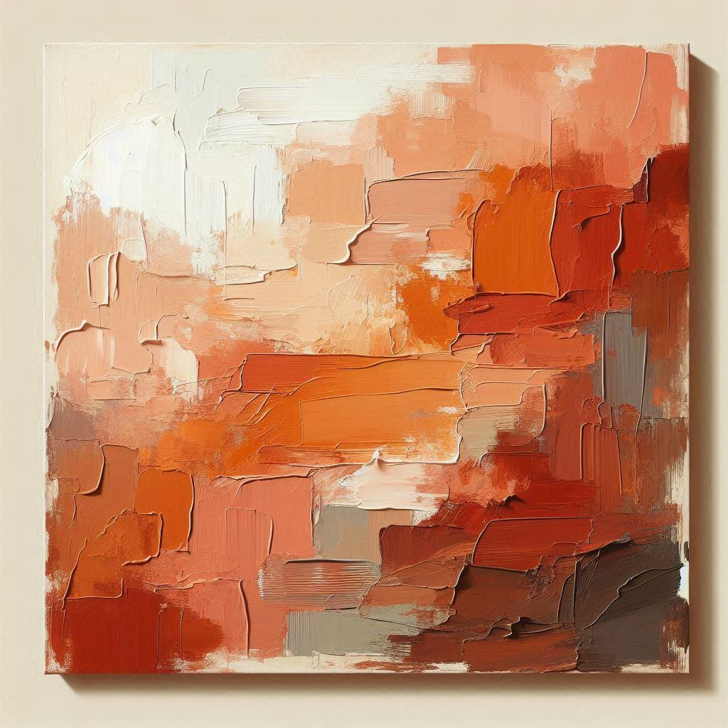 3D Terracotta Texture Painting Minimalist Abstract Art Terracotta ...