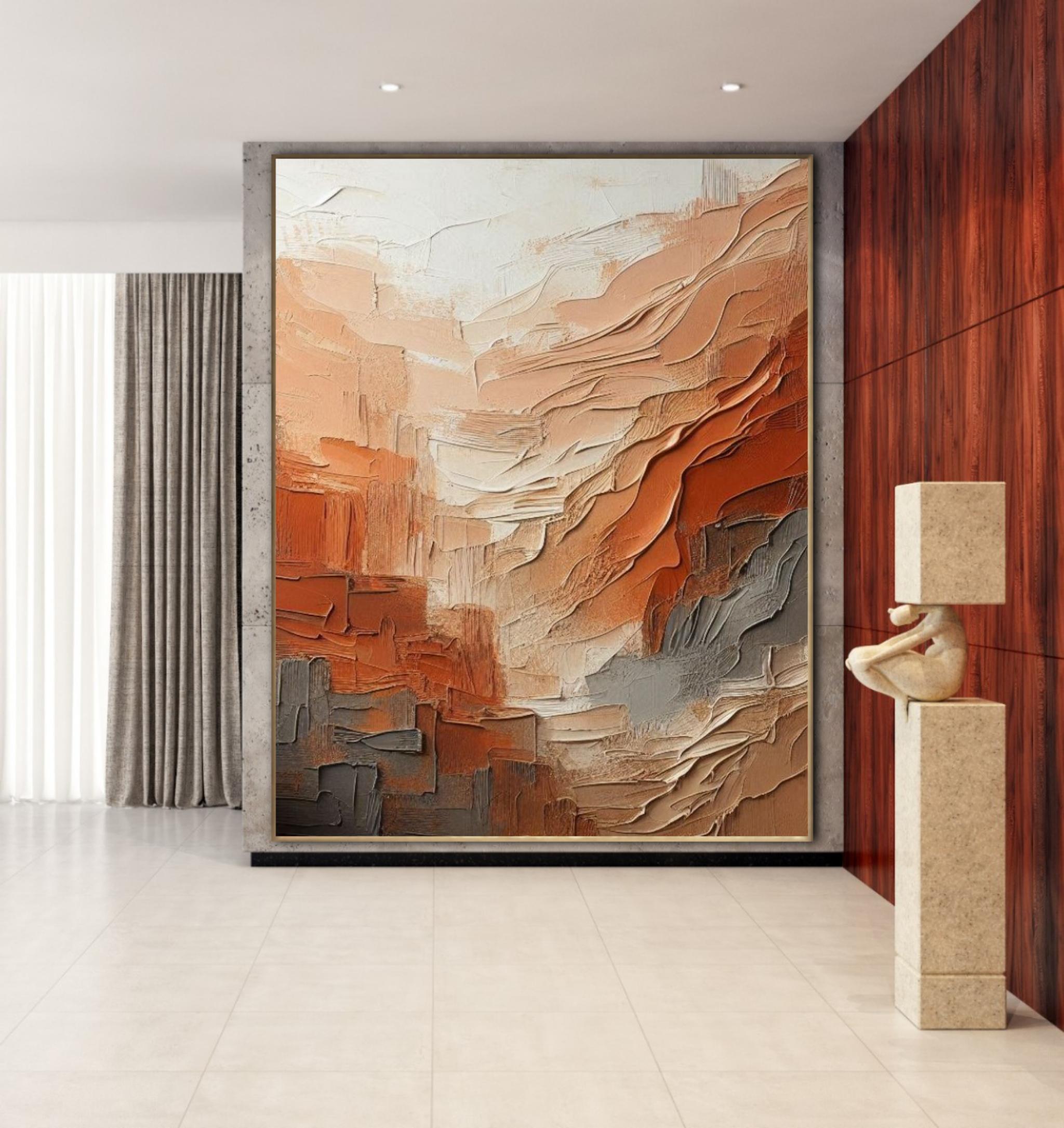 Terracotta Textured Wall Art 3d Texture Art Large Wall Art Terracotta