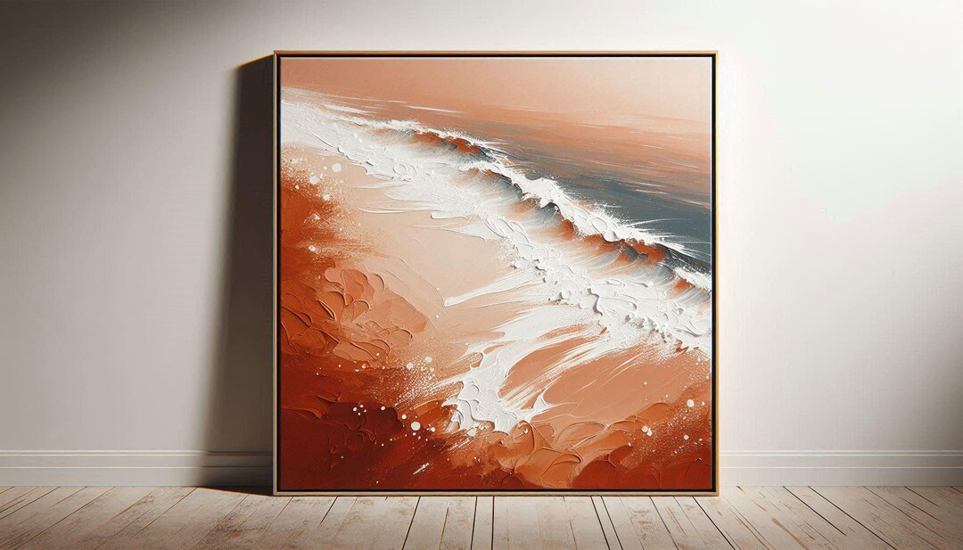 Terracotta Acrylic Painting 3D Texture Painting Heavy Textured Wall Art ...