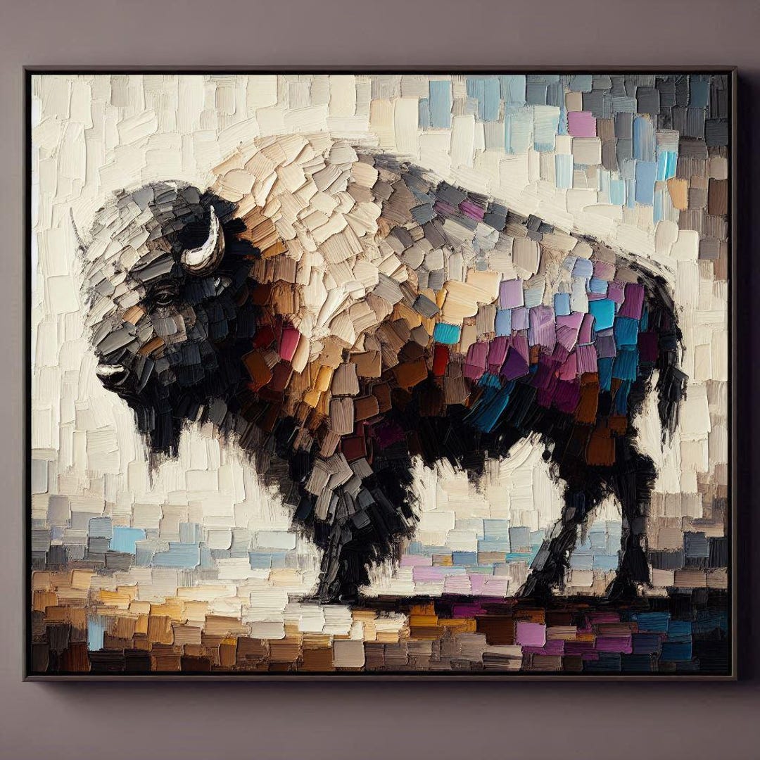 Power of the BULL Oil Painting Animal Paint Abstract Oil Painting on ...