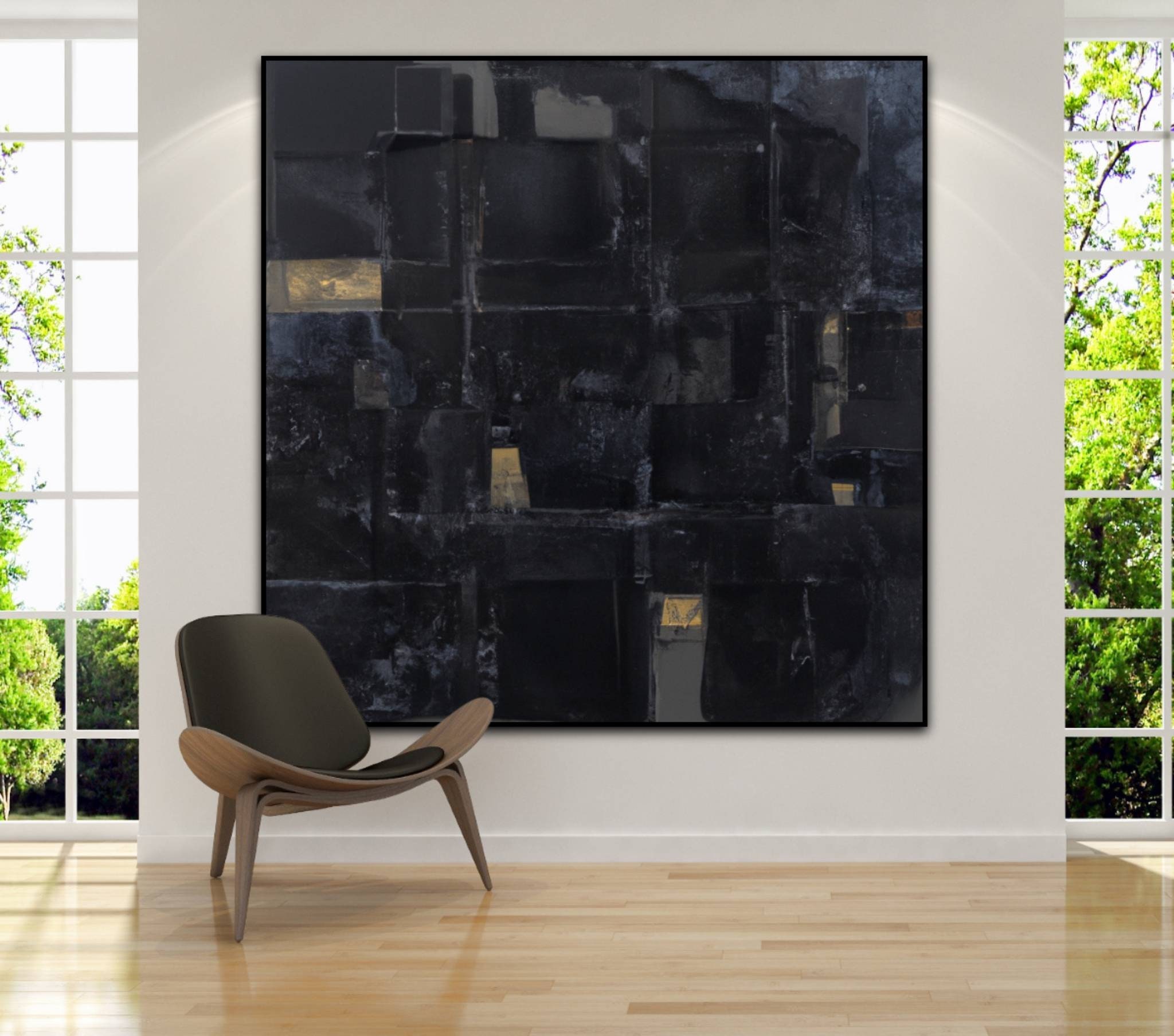 Black Abstract Art Black Texture Painting Black Painting Large Black ...