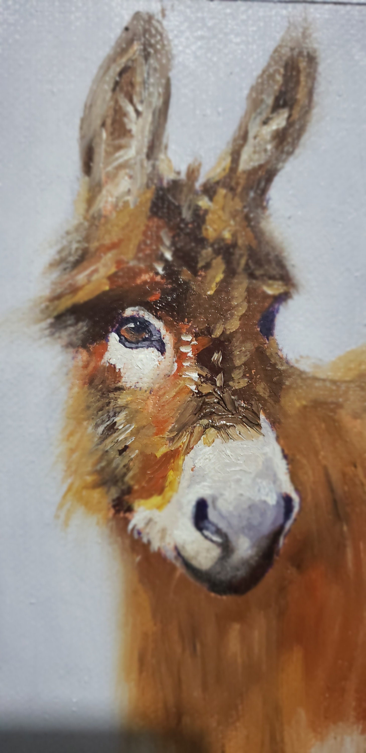 Donkey Painting Donkey Portrait Farm Animal Donkey Wall Art - Etsy