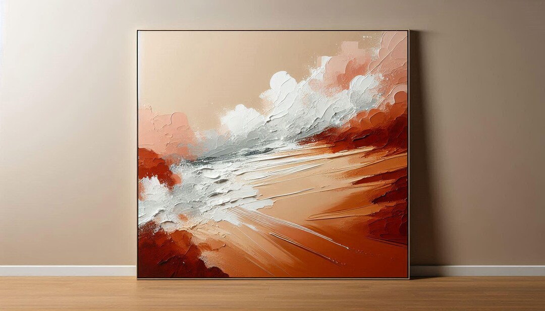 Terracotta Acrylic Painting 3D Texture Painting Heavy Textured Wall Art ...