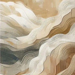 Beige Textured Abstract Painting Set of 2 Ocean Waves Painting 2 Pieces ...