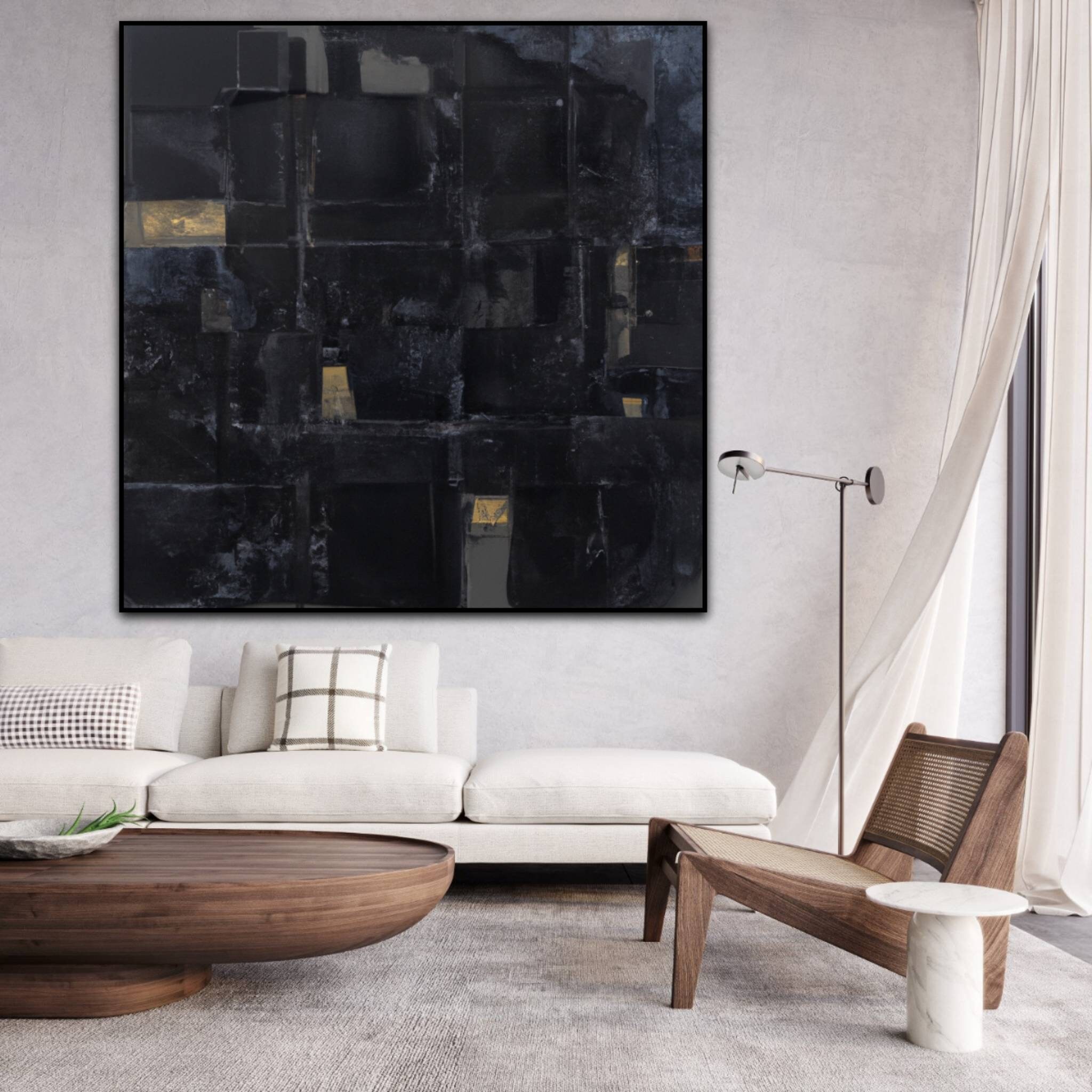 Black Abstract Art Black Texture Painting Black Painting Large Black ...