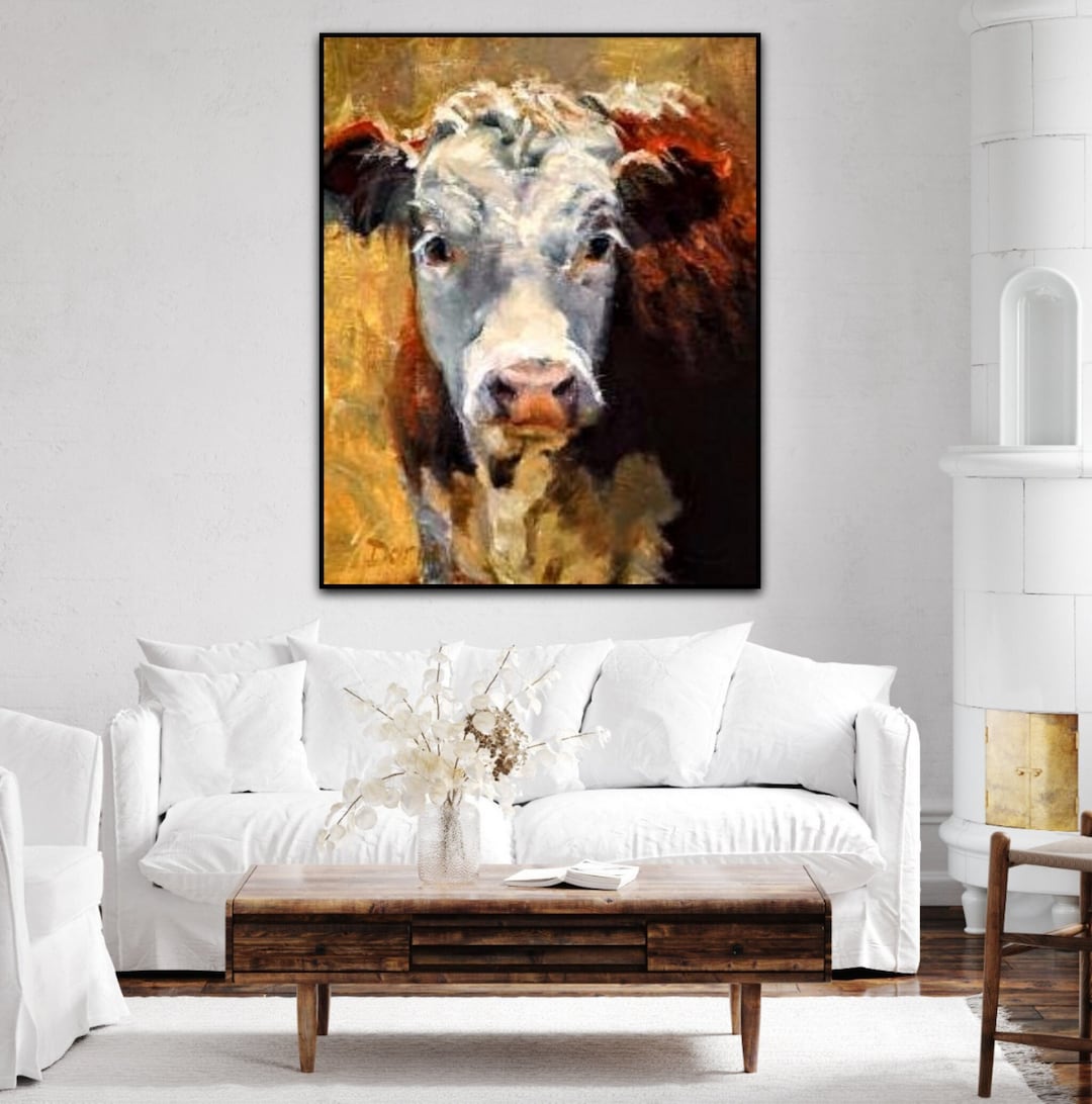 Dairy Cow Painting Cow Art Cattle Art Holstein Friesian Cow Cow Gifts ...