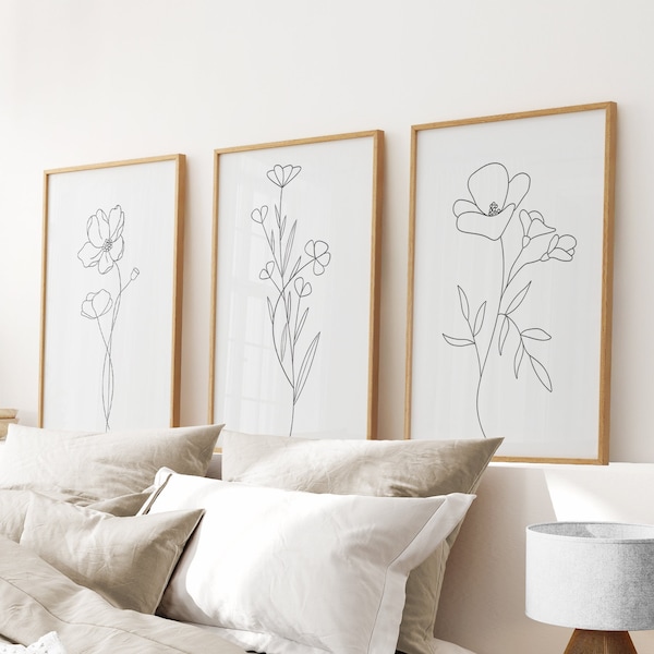 Line Art Set of 3 - Etsy