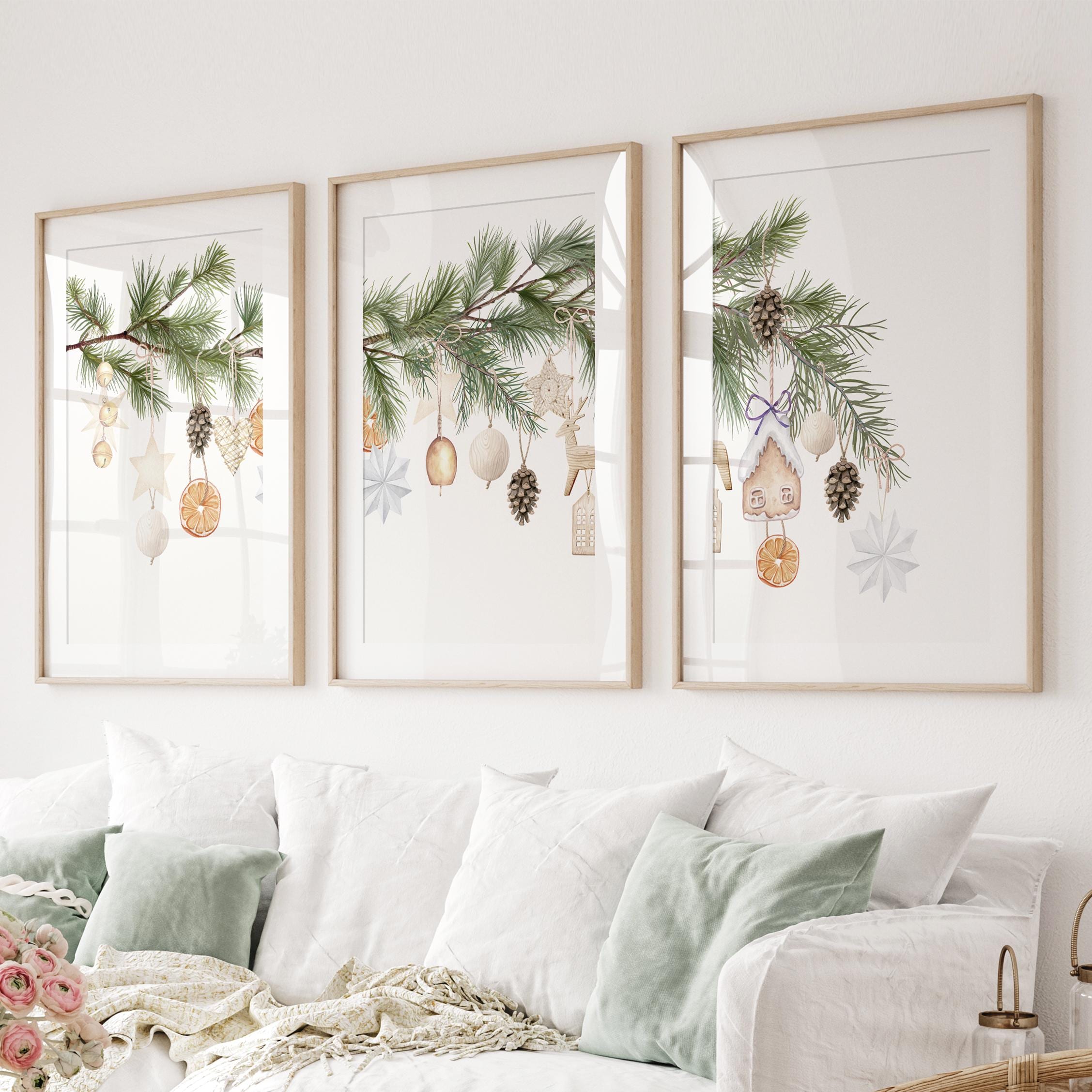 Christmas Fine Art Prints Set: Holiday Cottagecore Wall Decor - Etsy