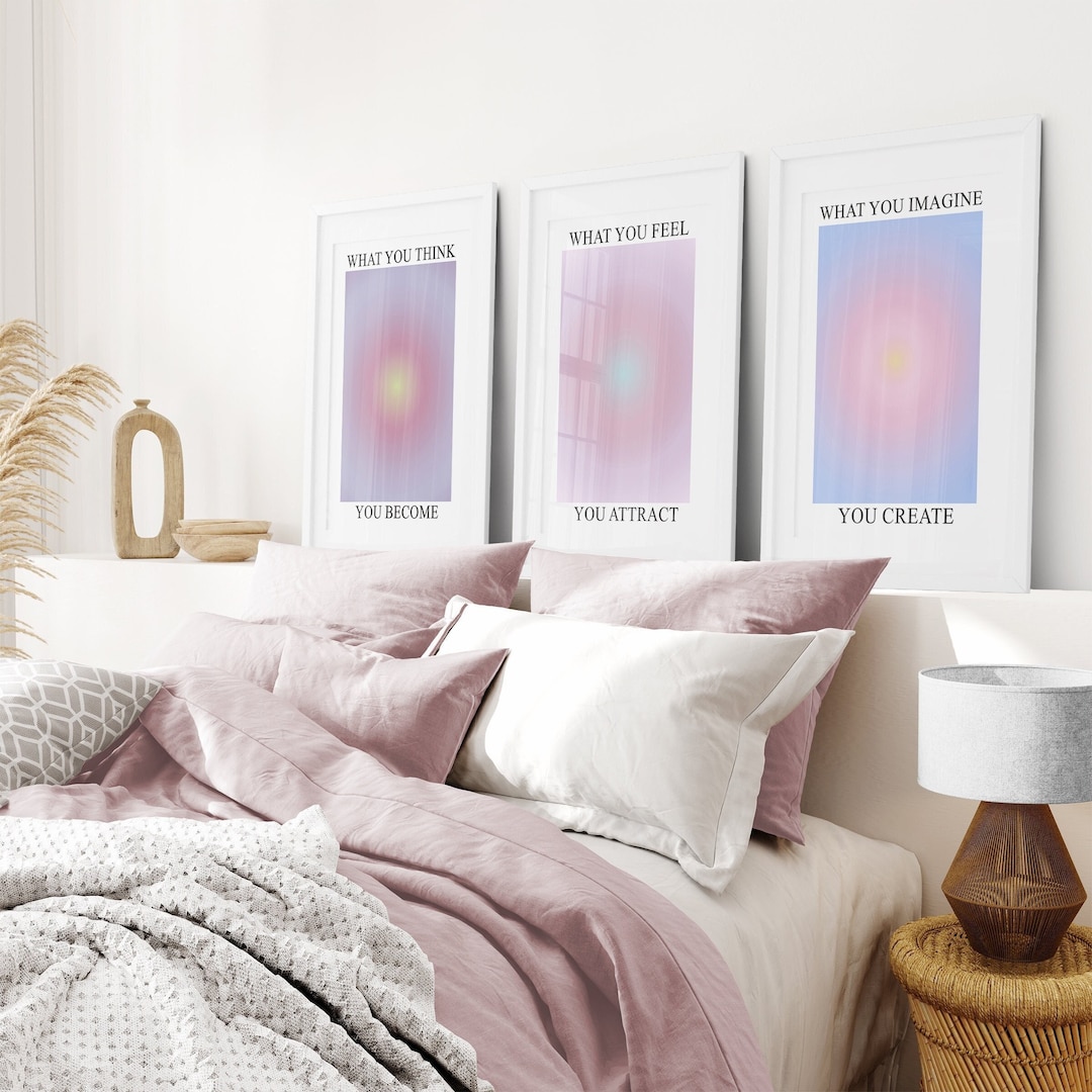Aura Art Print Set: Grainy Gradient, Positive Affirmations - Etsy