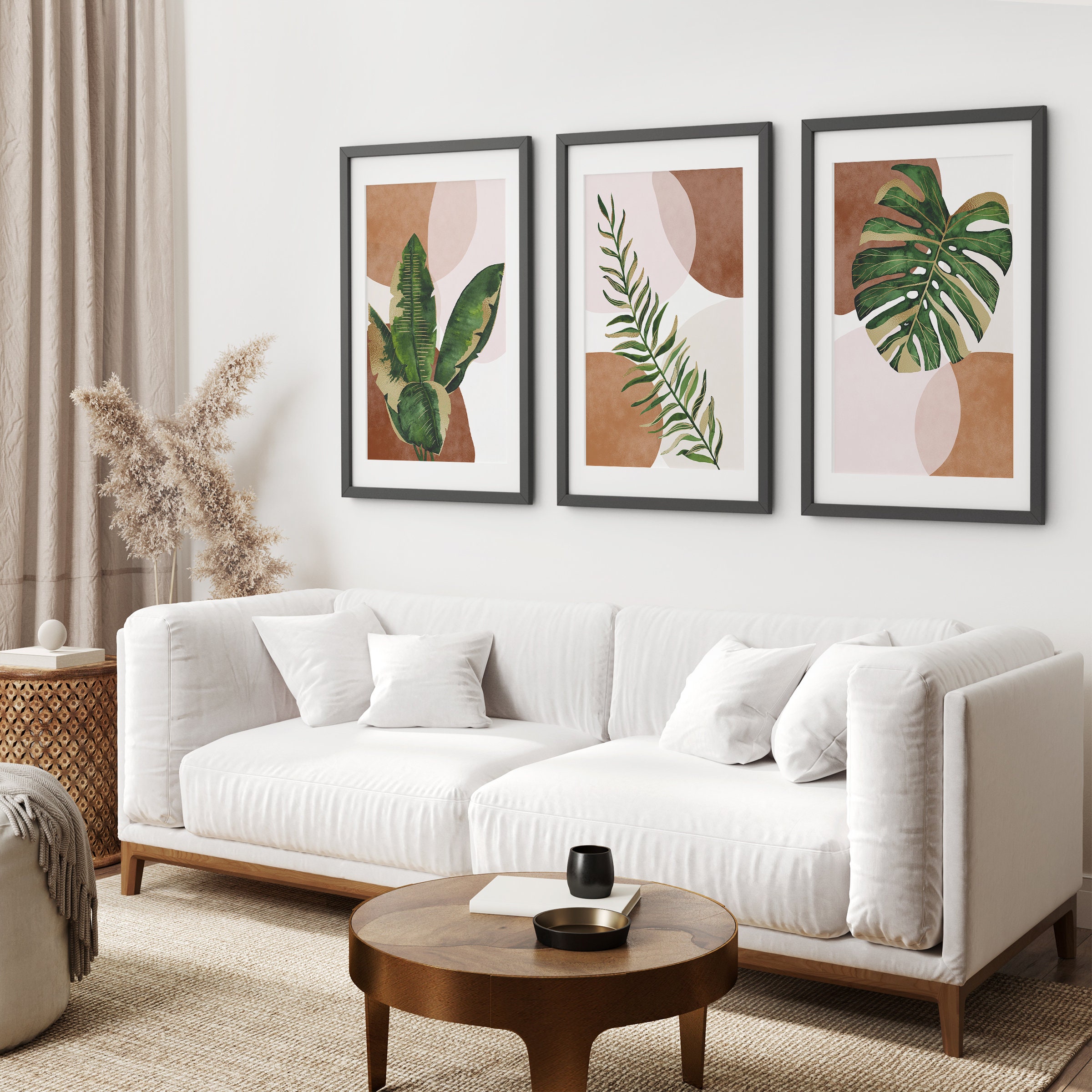 Botanical Wall Art Prints: Boho Earth Tone Set of 3 - Etsy