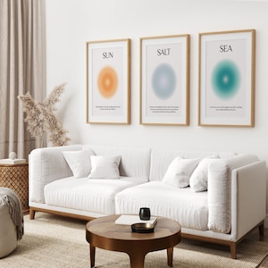 Coastal Wall Art, Sun Salt and Sea, Aura Prints Set of 3 Art, Beach ...