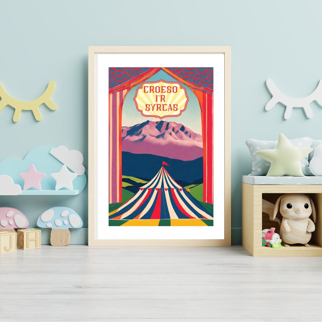 Welsh/ Cymraeg 'croeso I'r Syrcas' Print Children's/ Nursery/ Home - Etsy