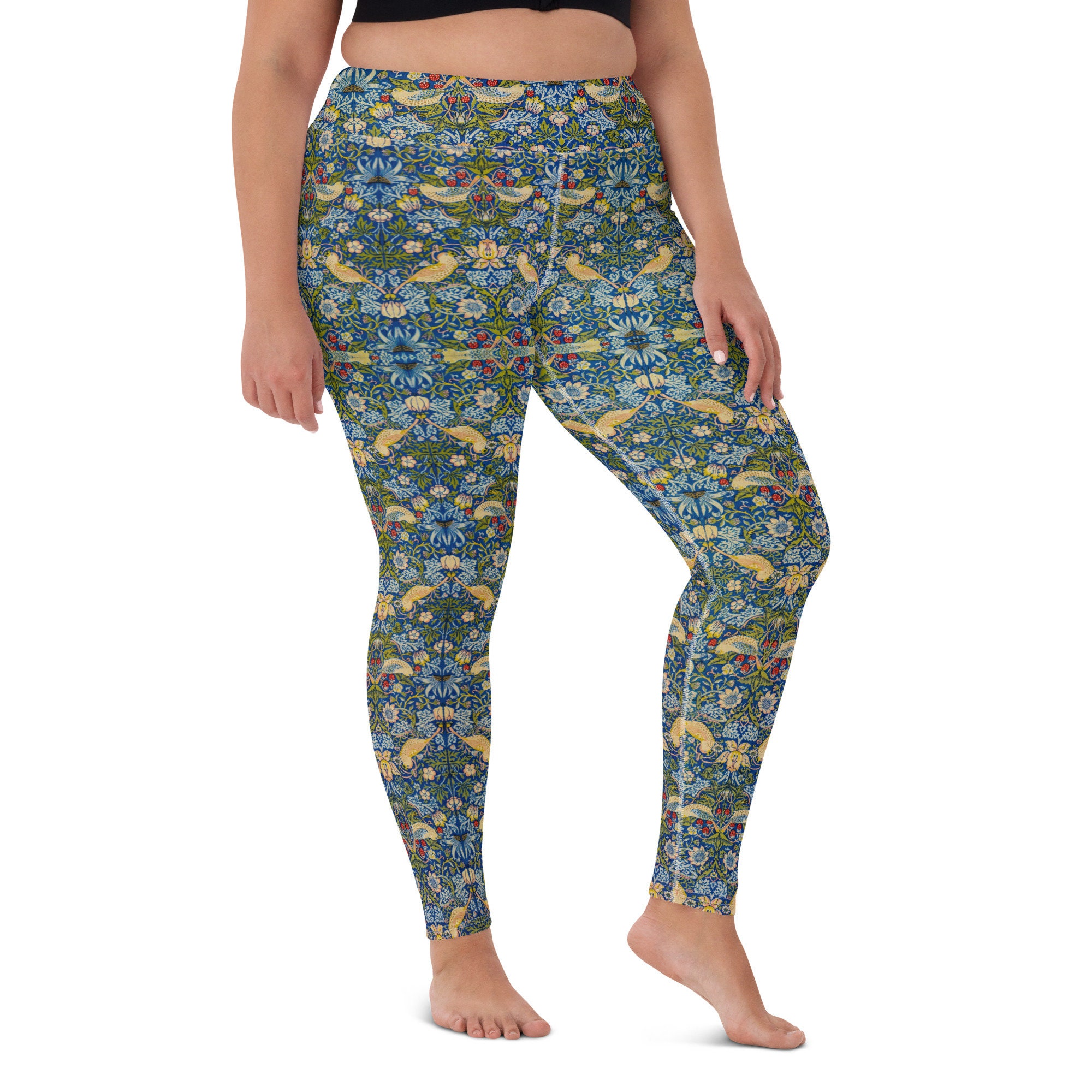 William Morris's Strawberry Thief Yoga Leggings Fitness New Year Fit ...