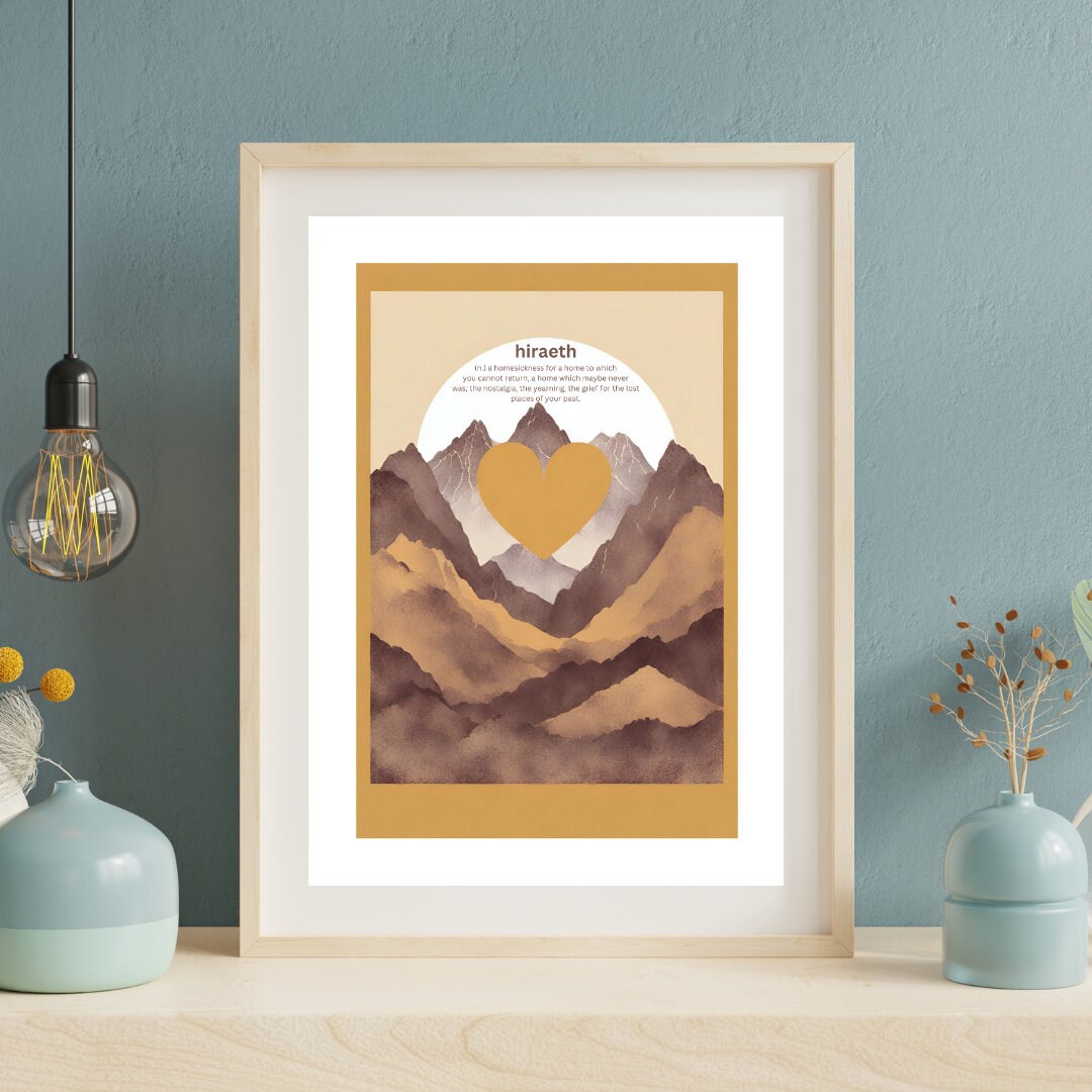 HIRAETH Risograph-style Print in Ochre - Etsy