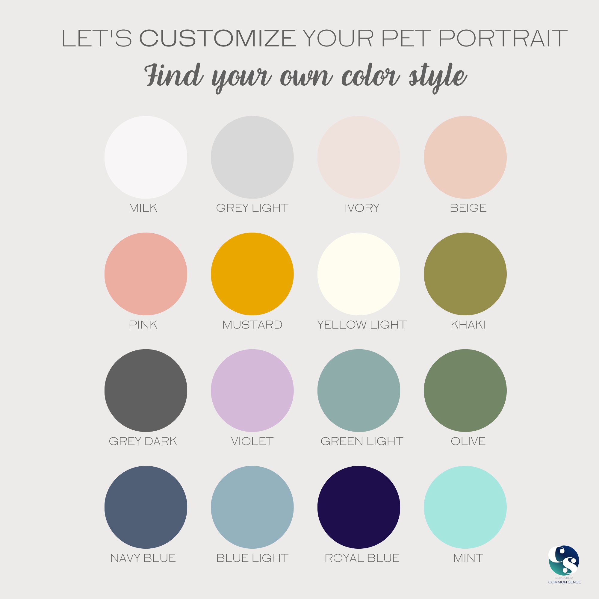 Custom Pet Portrait From Photo STORM Art Style Personalized Digital Dog ...