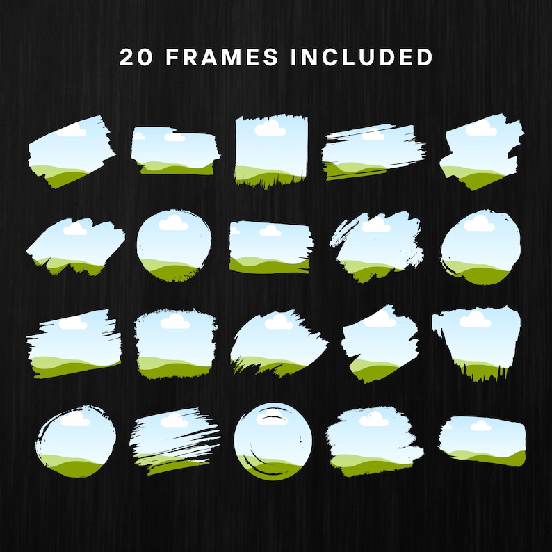 Brush Stroke Frame Bundle, Design Your Own Custom Grunge Photos ...