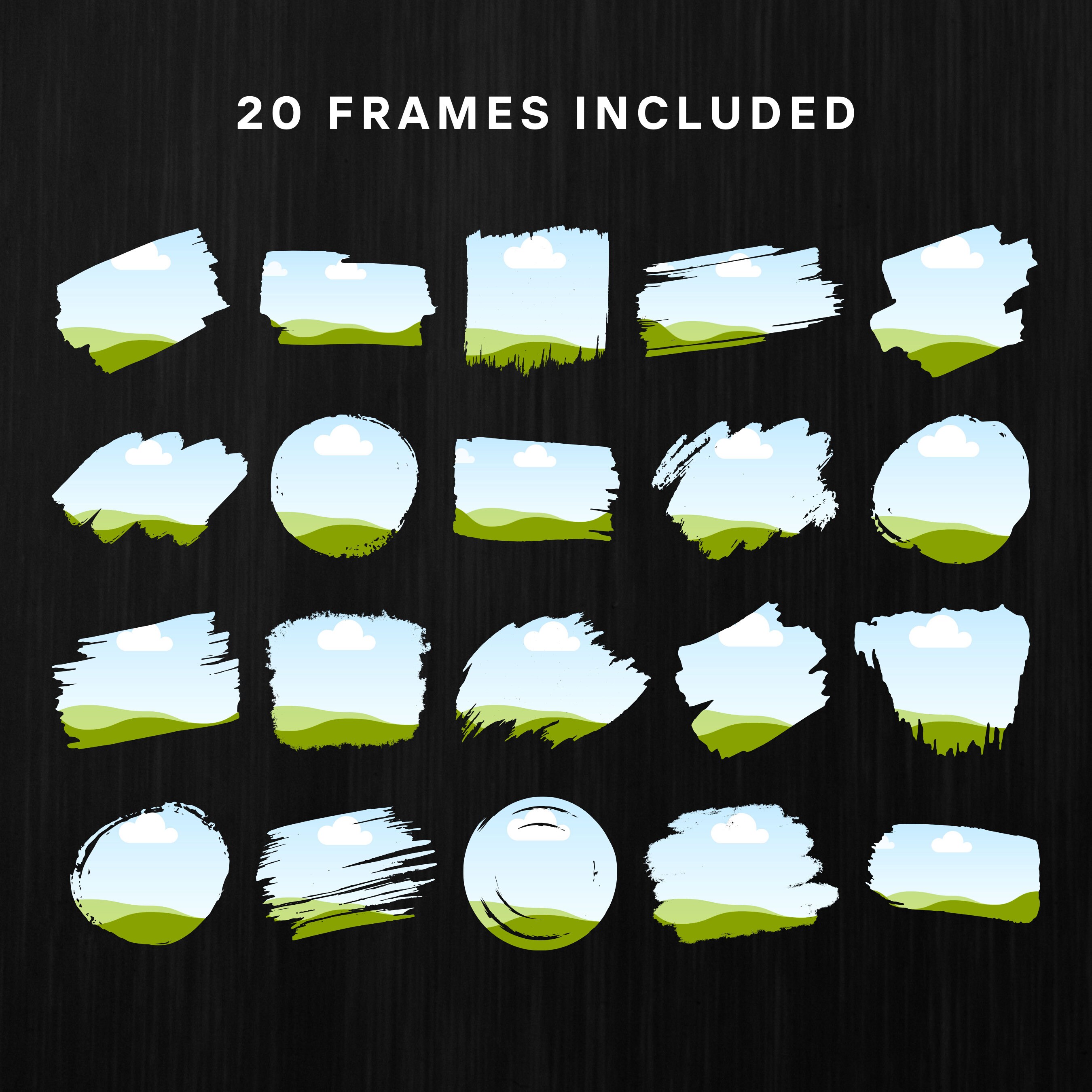 Brush Stroke Frame Bundle, Design Your Own Custom Grunge Photos ...