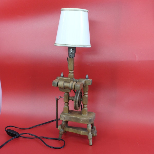 Antique Wood Spinning Wheel - Etsy