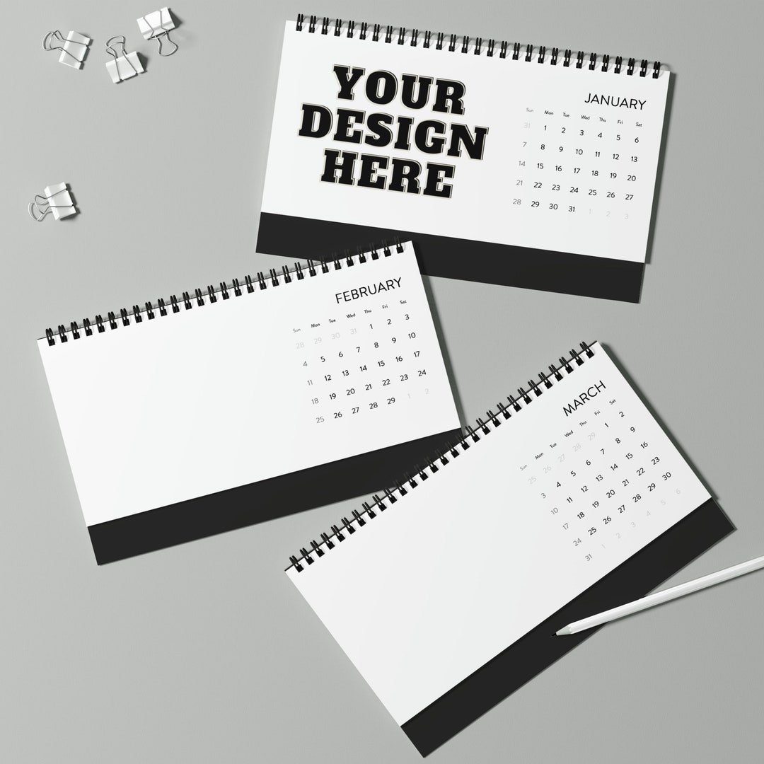 Desktop Calendar 2024 Grid - Etsy