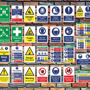 Construction Site Health and Safety Signs UV Resistant Vinyl Stickers ...