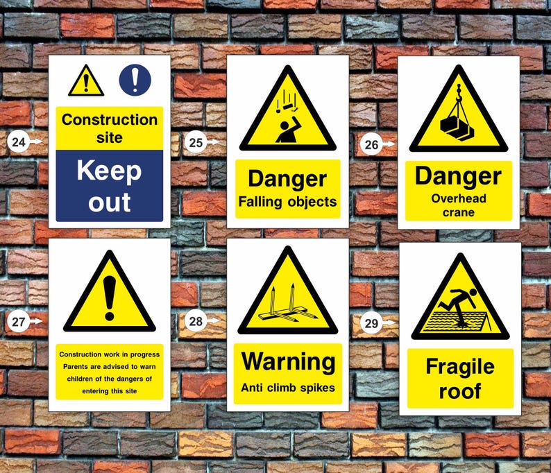 Construction Site Health and Safety Signs UV Resistant Vinyl Stickers ...