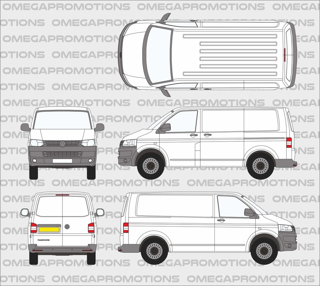 Vehicle Outline Volkswagen Transporter SWB Nearside Door 2009-015 - Etsy