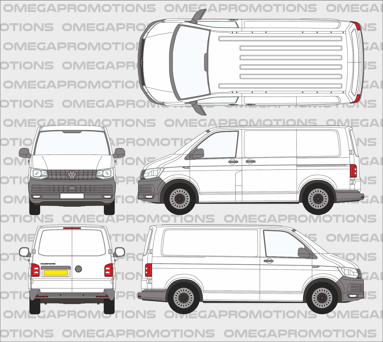 Vehicle Outline Volkswagen Transporter SWB Nearside Door 2015-2019 - Etsy
