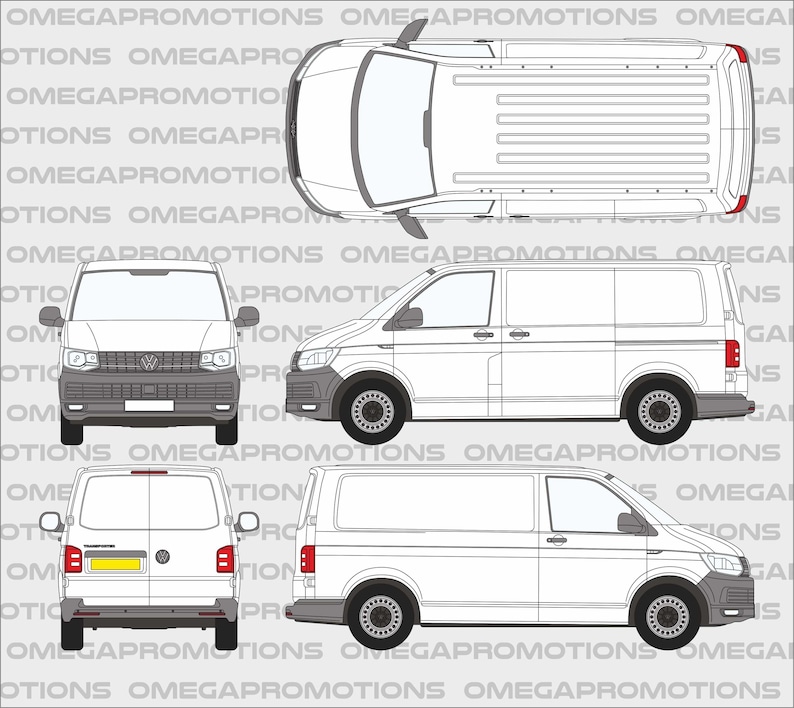 Vehicle Outline Volkswagen Transporter SWB Nearside Door 2015-2019 - Etsy