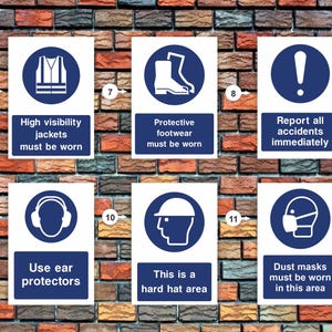 Construction Site Health and Safety Signs UV Resistant Vinyl Stickers ...