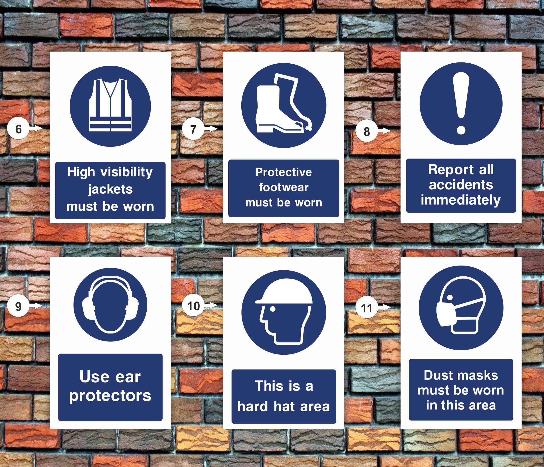 Construction Site Health and Safety Signs UV Resistant Vinyl Stickers ...