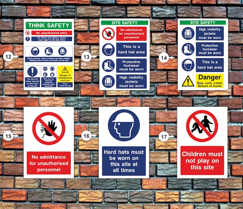 Construction Site Health and Safety Signs Metal / Plastic / Correx ...