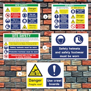 Construction Site Health and Safety Signs UV Resistant Vinyl Stickers ...