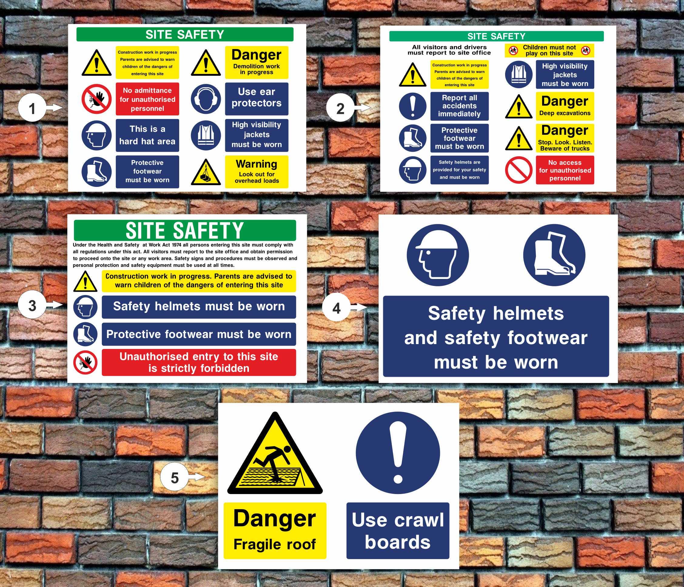 Construction Site Health and Safety Signs UV Resistant Vinyl Stickers ...
