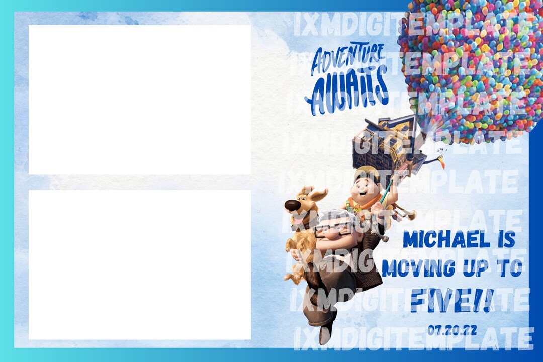 Adventure Awaits UP Theme Birthday Photo Booth Template - Etsy