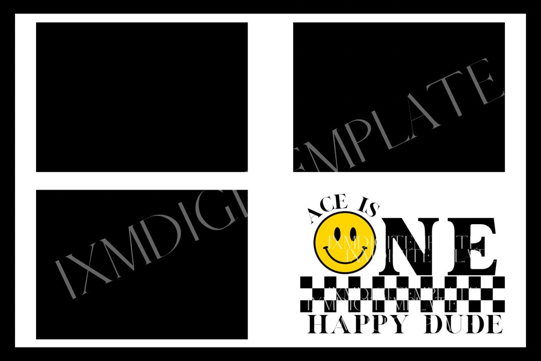 One Happy DUDE Photo Booth Template 4x6 Kids Birthday Party Template - Etsy