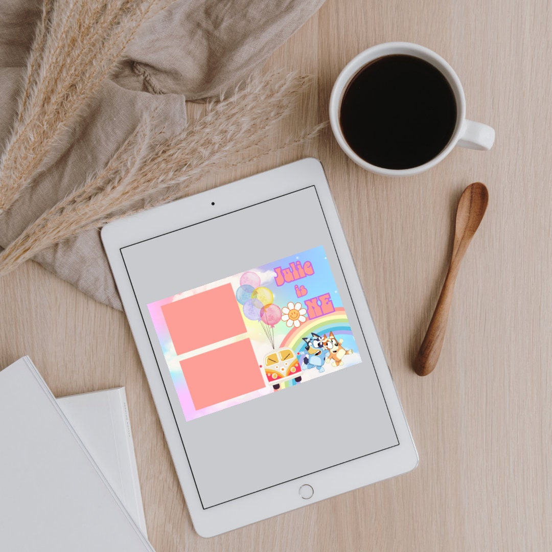 Bluey Hippy 70's Birthday Party Theme Photo Booth Template - Etsy