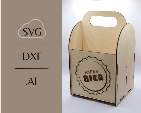 Laser Cut File Customizable Beer Holder as a Gift in SVG DXF - Etsy