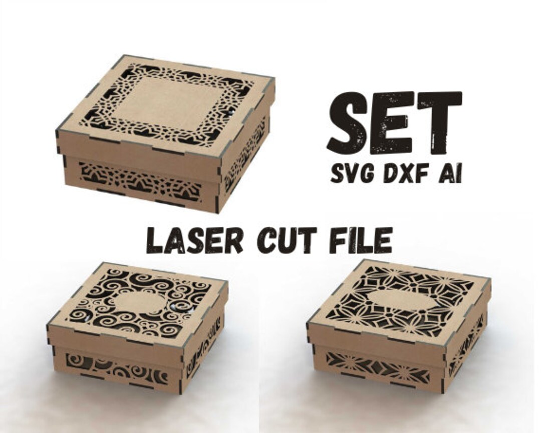 Laser Cut File Boxes in a Set as a Download File in SVG, DXF and .AI - Etsy