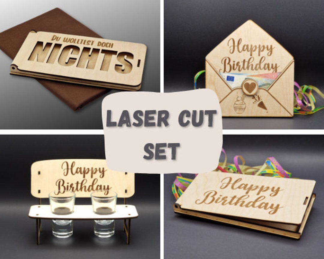 Laser Cut Files als SET für Geldgeschenke in den Formaten SVG, DXF und ...
