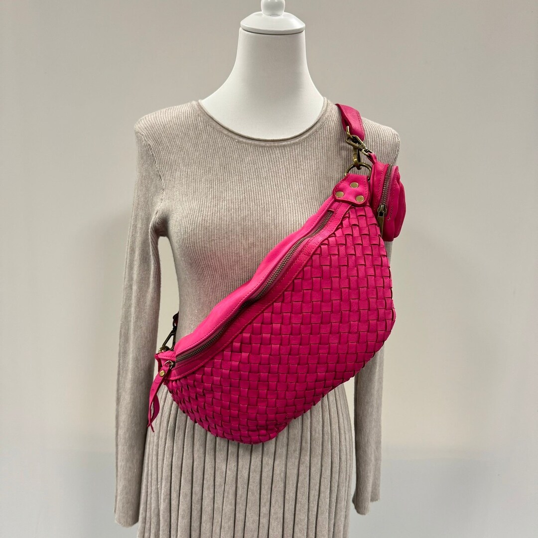 Braided Leather Bag, Buttery Soft Premium Leather, Crossbody Bag, Fanny ...