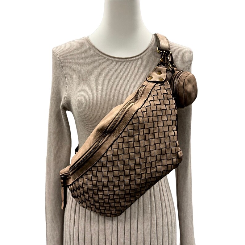 Braided Leather Bag, Buttery Soft Premium Leather, Crossbody Bag, Bum ...